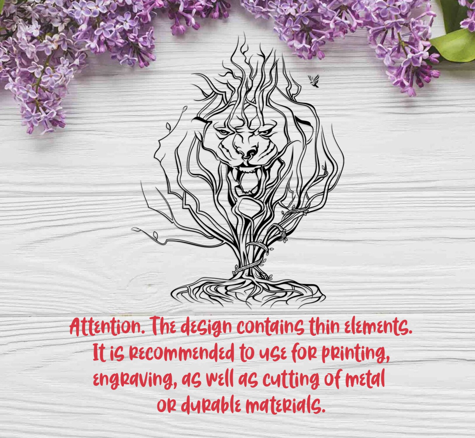 Tiger | Tree | Fire | SVG, DXF, AI Digital Vector Design for Plasma and ...