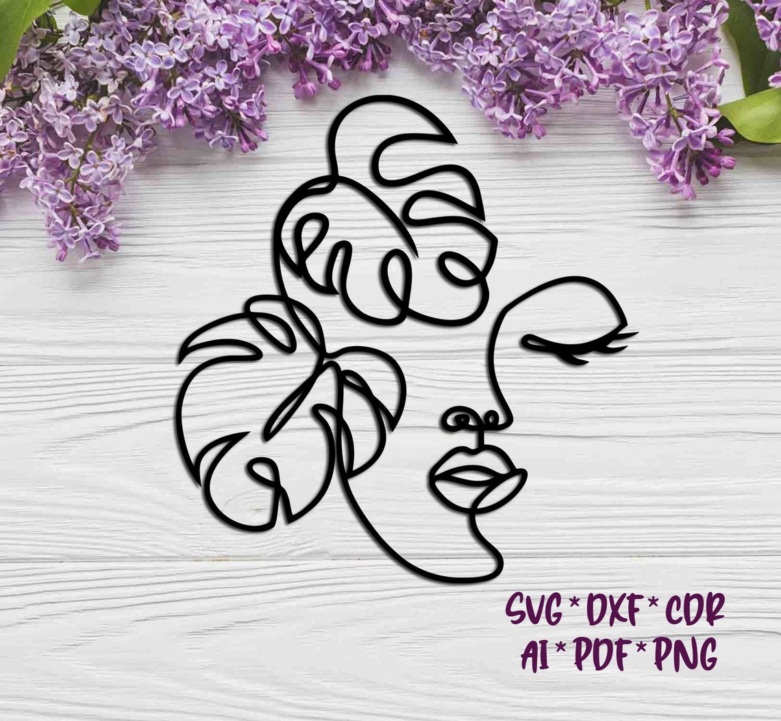 Monstera Face SVG DXF AI Digital Vector Design for Plasma - Etsy