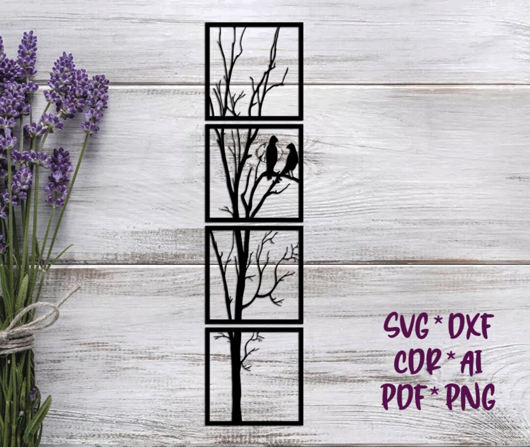 Birds on the Tree, SVG, DXF, AI Digital Vector Files for Plasma and ...