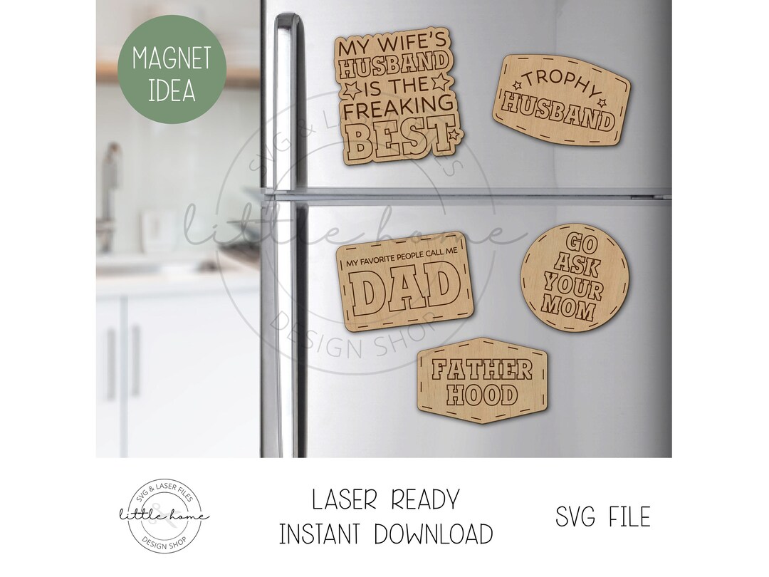 Dad Magnets Laser Svg, Fathers Day Laser Cut Files, Funny Magnet Svg ...
