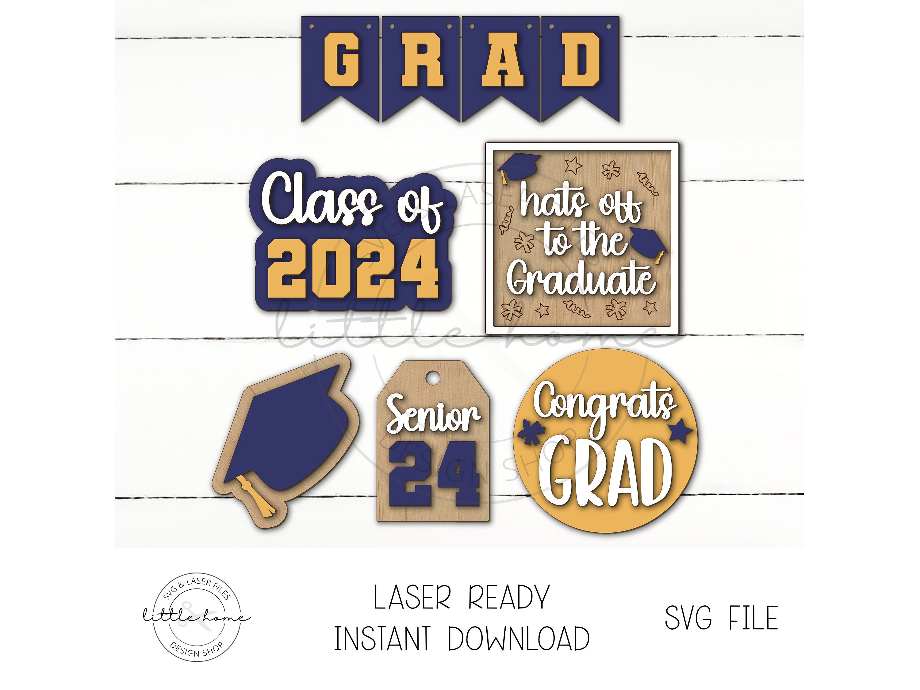 Graduation Tiered Tray Laser SVG File, Senior Year Cut Files (digital ...
