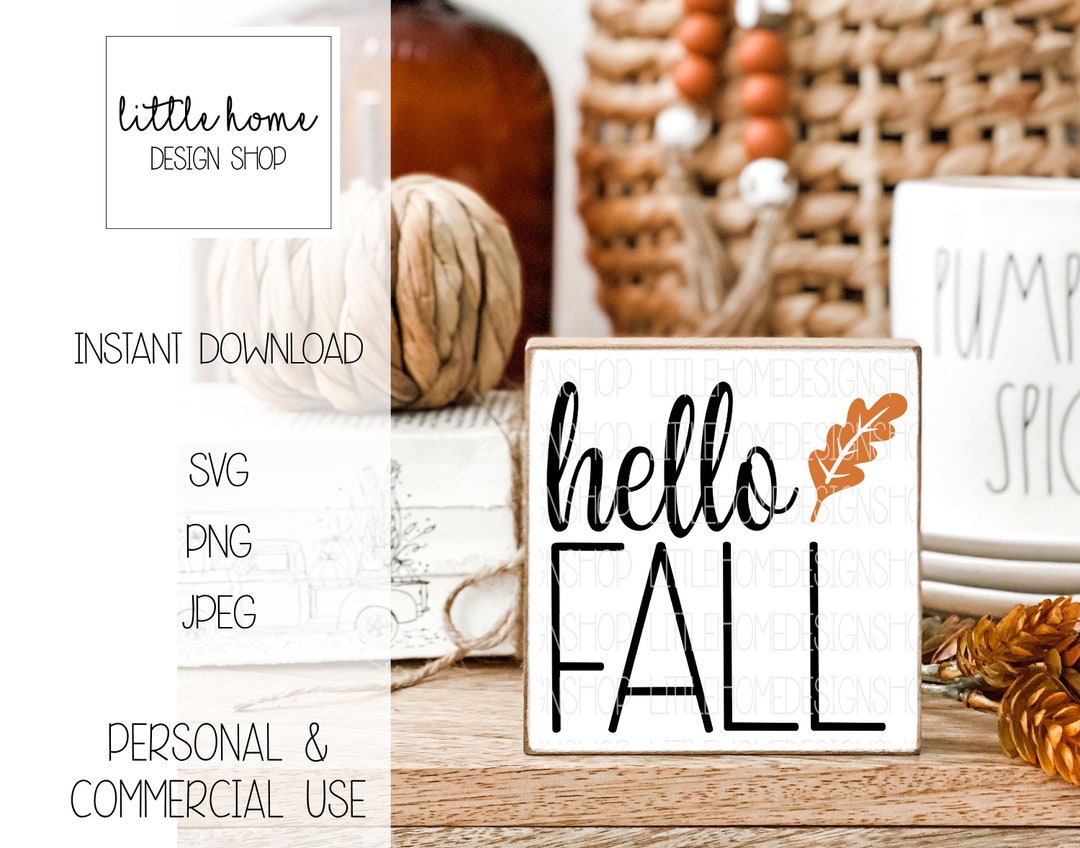 Hello Fall Svg Fall Door Sign Svg Fall Svg File for Cricut - Etsy