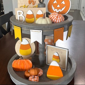 Candy Corn Tier Tray Svg Halloween Tier Tray Set Svg Candy - Etsy
