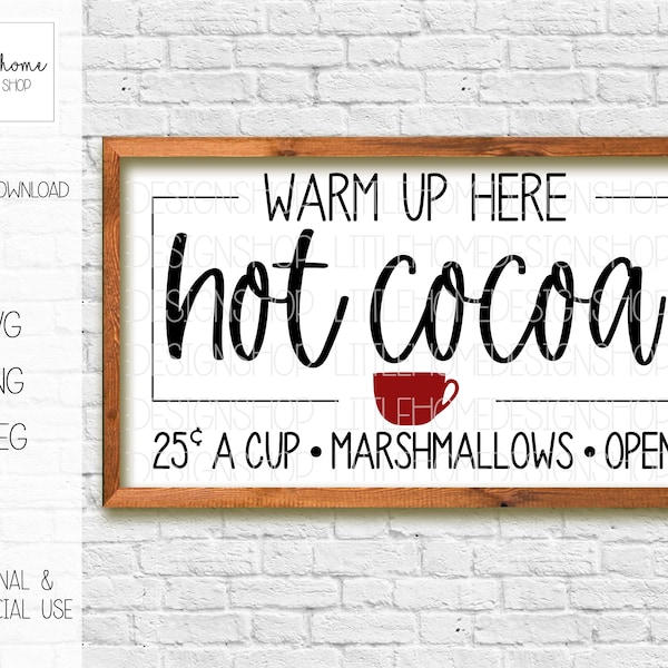 Hot Cocoa Sign Svg - Etsy