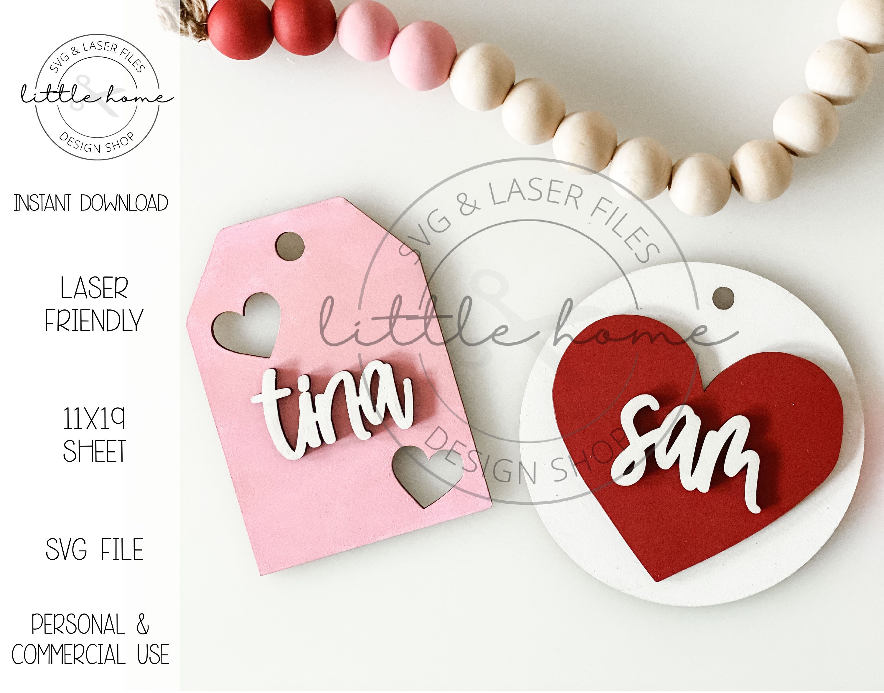 Personalized Heart Gift Tag Svg Valentine Name Tag Svg Heart - Etsy