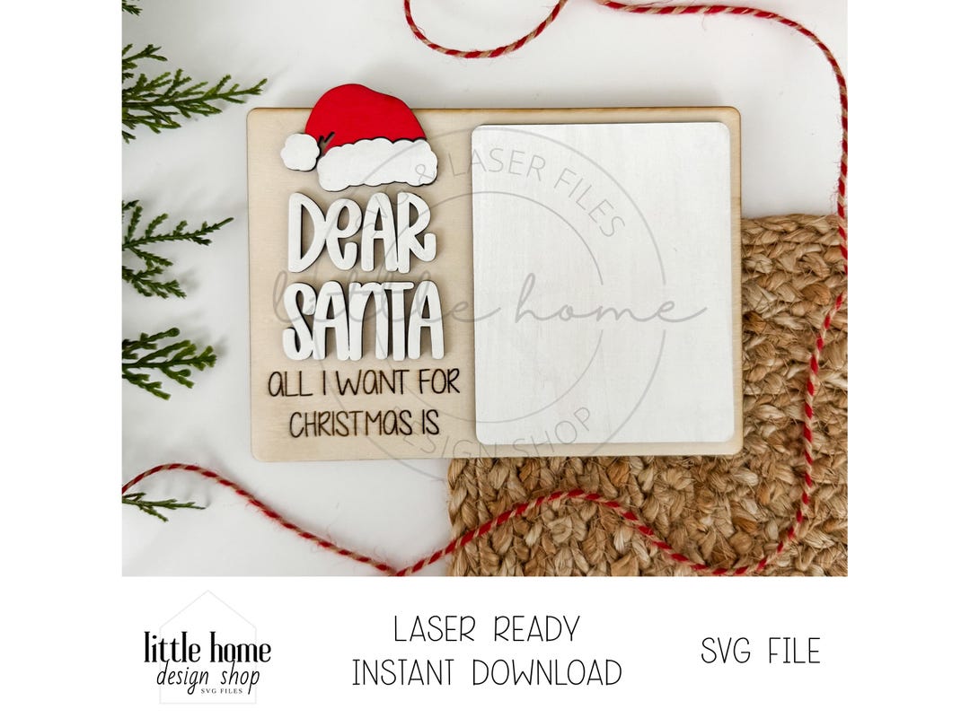 Dear Santa Christmas List Svg, Christmas Wish List Reusable Sign Svg ...