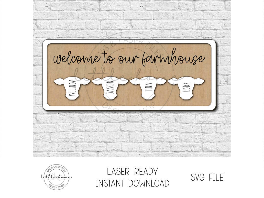 Personalized Welcome Sign Svg, Cow Laser Cut File, Welcome to Our ...