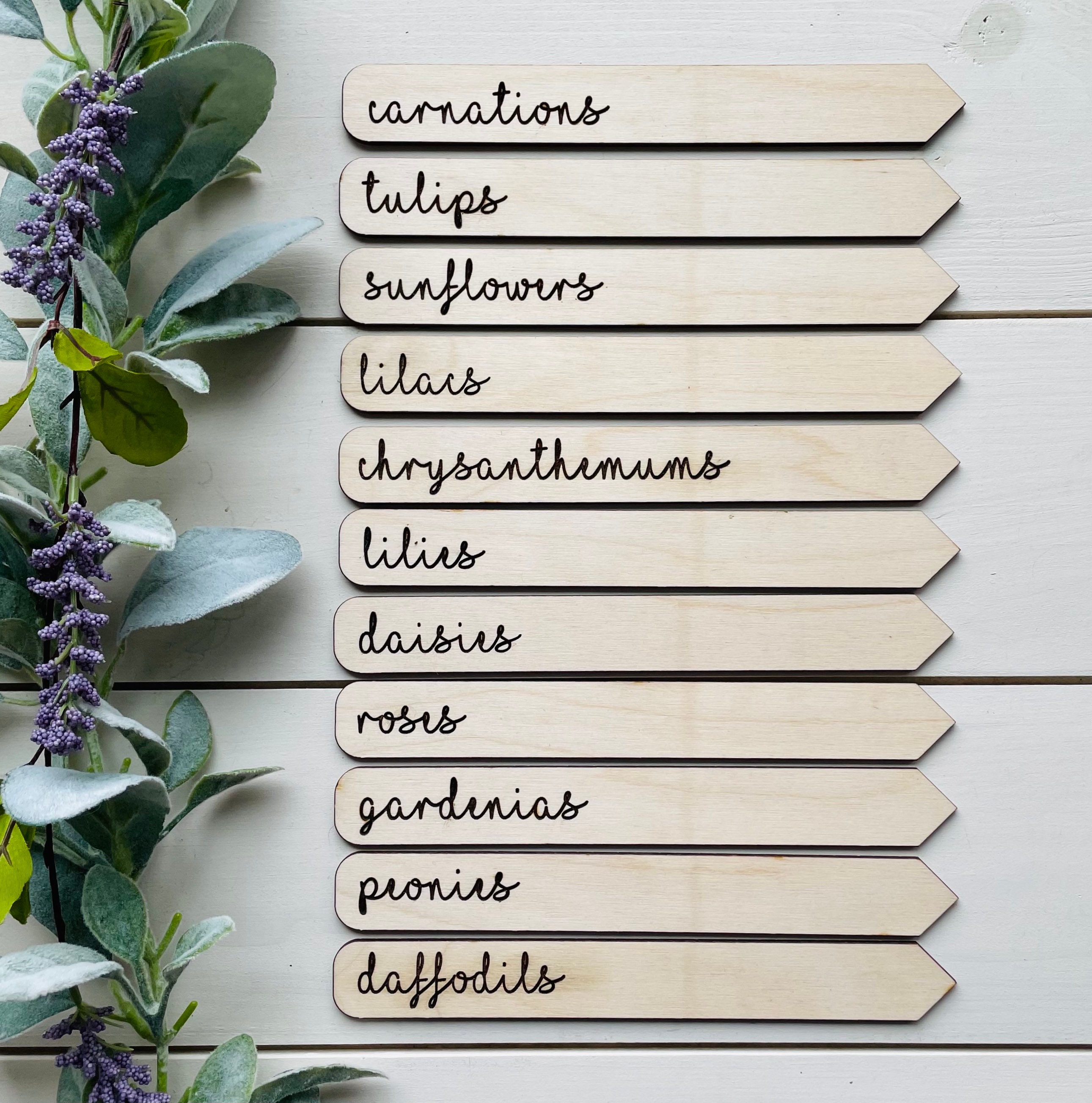 Flower Markers Svg Flower Marker Laser File Flower Labels - Etsy