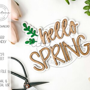 Hello Spring Svg, Spring Laser Cut File, Spring Glowforge Files ...