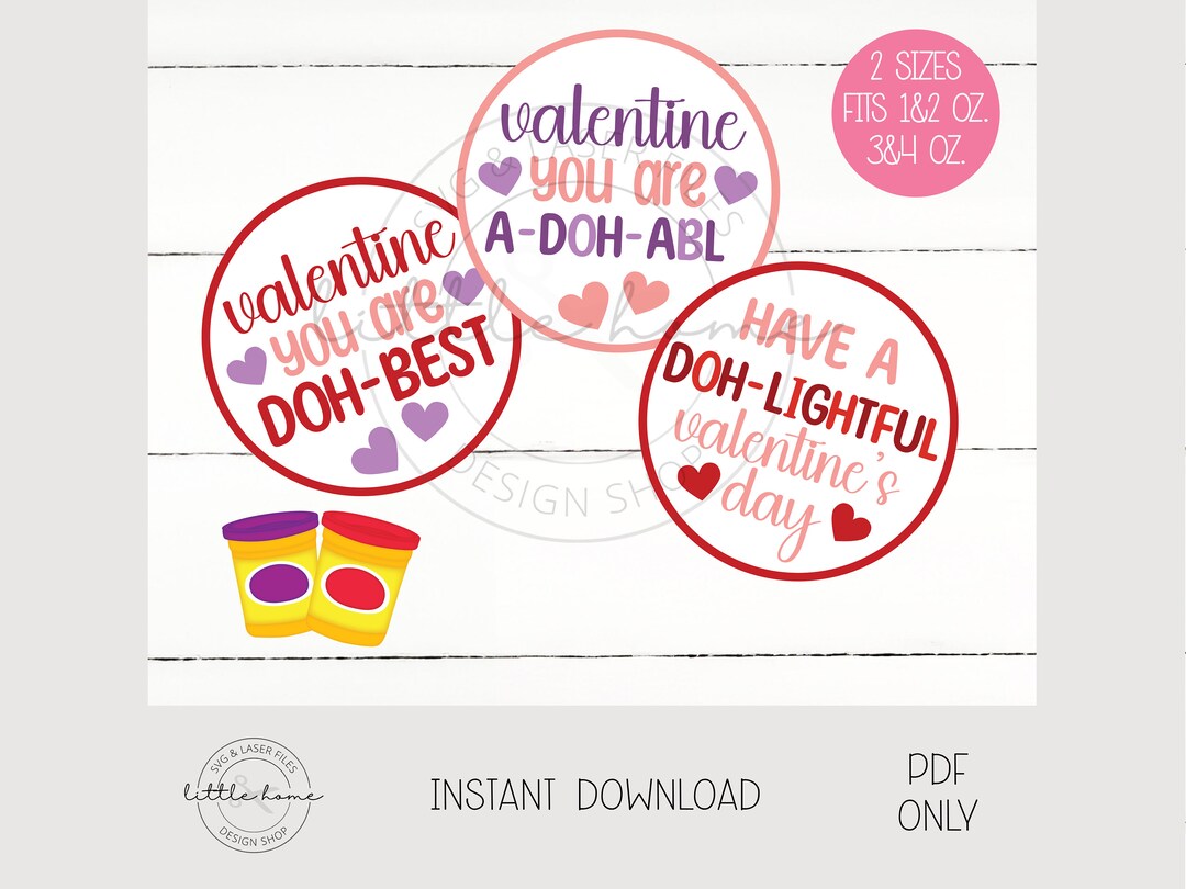 Valentine Play Doh Gift Tag Svg, Valentine Tag Gift Tag Svg, Valentine ...