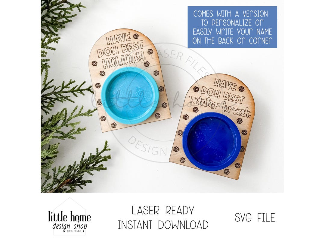 Winter Play Doh Holder Gift Tag Laser SVG, Kid Classroom Card Tag ...