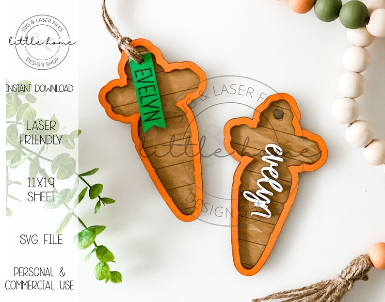 Carrot Easter Basket Name Tag Laser SVG Cut File (digital Download) - Etsy