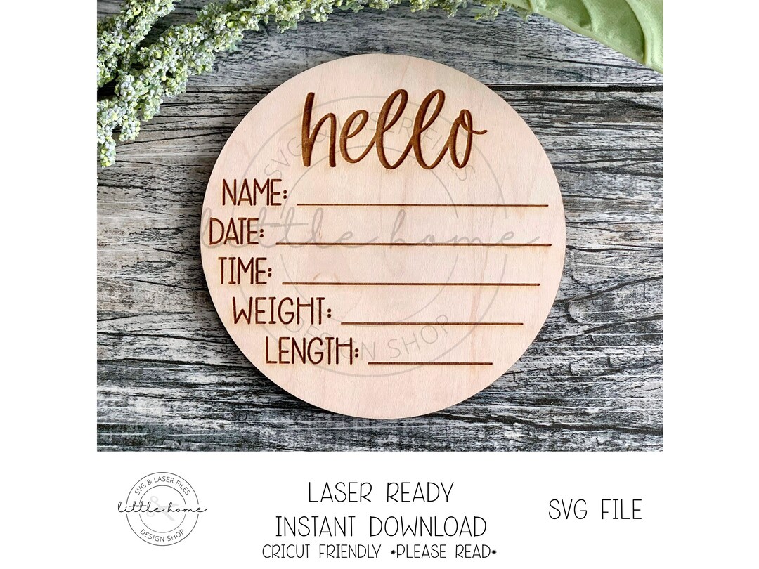 Baby Stat Svg, Birth Stat Sign Svg, Baby Birth Stat Laser File, Round ...
