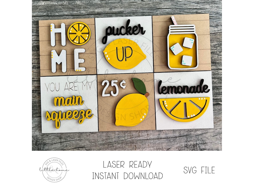 Lemon Interchangeable Leaning Sign Svg, Summer Ladder Inserts, Lemon ...