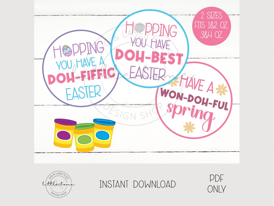 Easter Play Doh Tag Printable Svg, Easter Gift Tag for Kids Svg, Easter ...