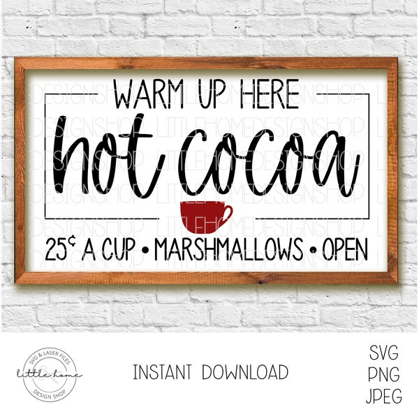 Hot Cocoa Sign Svg - Etsy