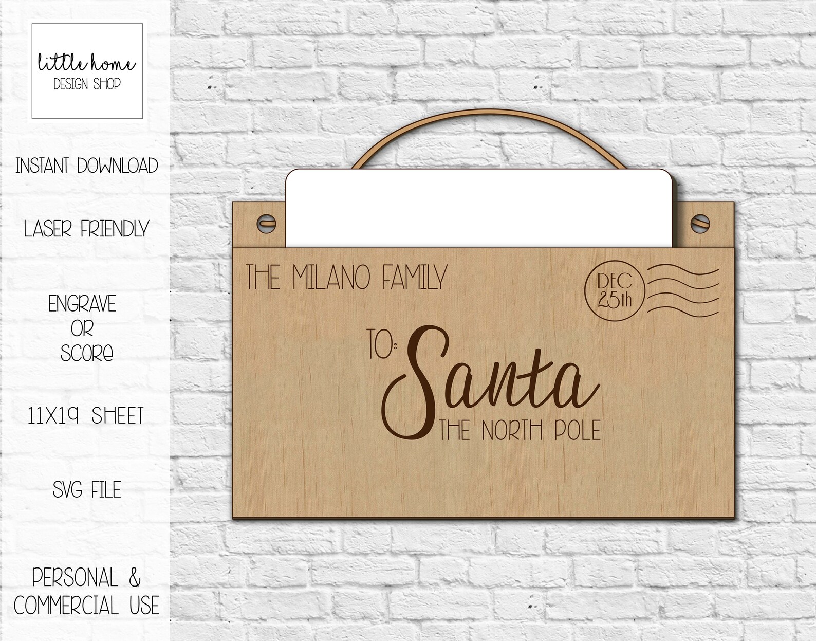 Santa Envelope Ornament Svg 3D Letter to Santa Ornament Svg - Etsy