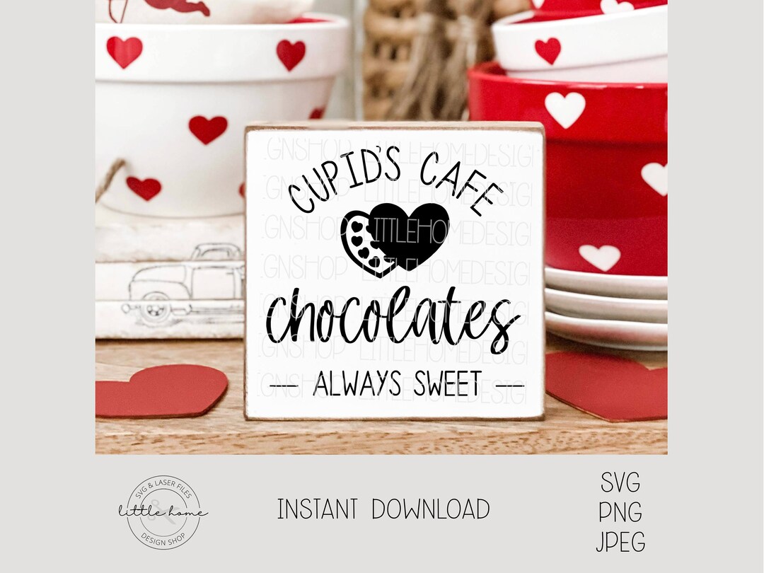 Cupid's Cafe Coffee Bar Sign SVG, Valentine's Day Decor Printable ...