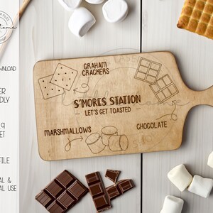 Smores Board Laser SVG, Smore Station Charcuterie Board File (digital ...