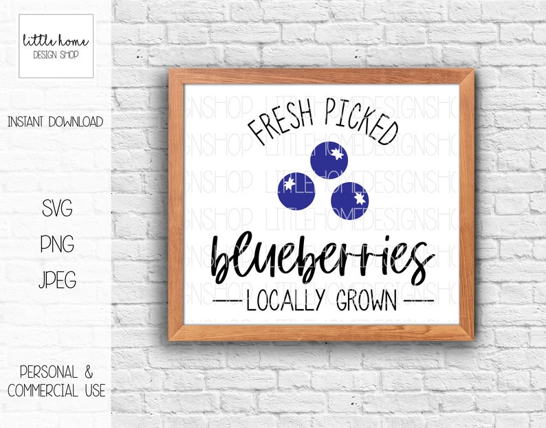 Farm Fresh Blueberries Svg, Blueberry Svg, Fresh Picked Blueberry Svg ...