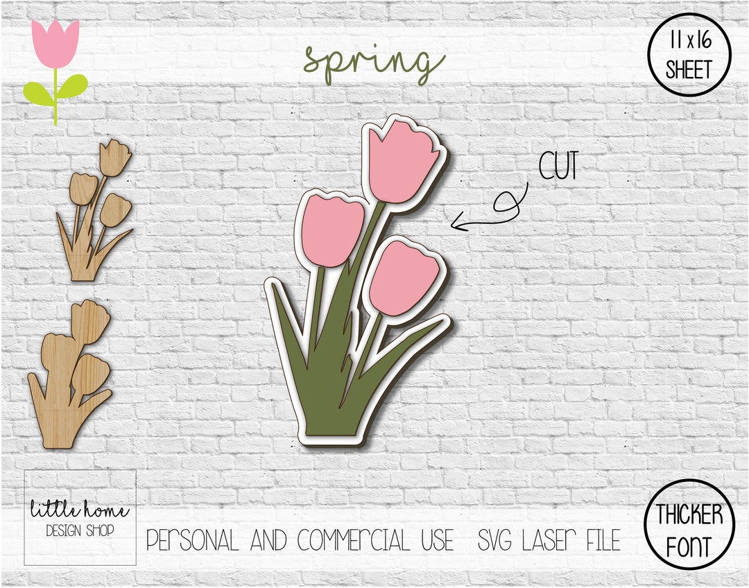 Tulip Glowforge Plotterdatei, Tulpe Svg, Tulpe Svg, Tulpe Plotterdatei, Blume Glowforge Tier ...