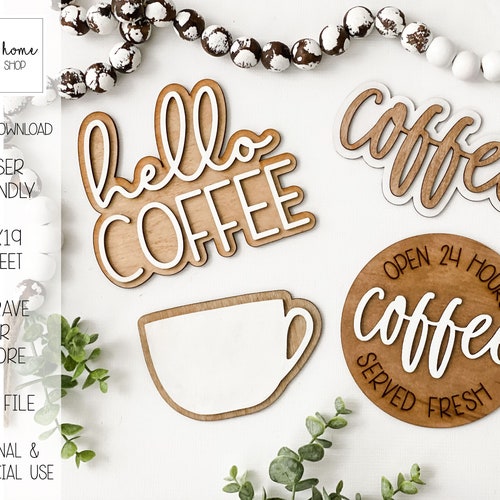 Coffee Tier Tray Laser Files Coffee Bundle Svg Coffee - Etsy