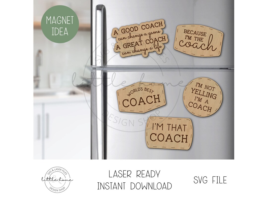 Coach Magnet Laser File, Coach Gift Laser File, Coach Appreciation Svg ...