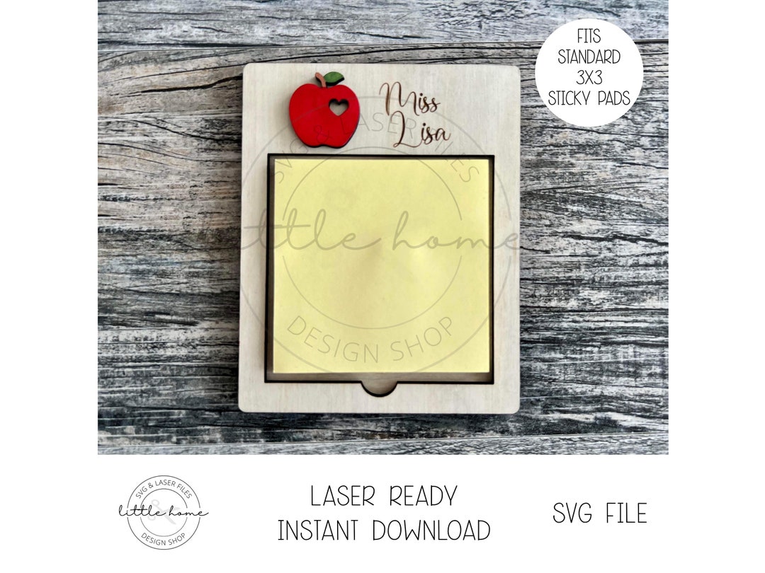 Teacher Sticky Note Holder Svg, Custom Sticky Note, Teacher Notepad Svg ...