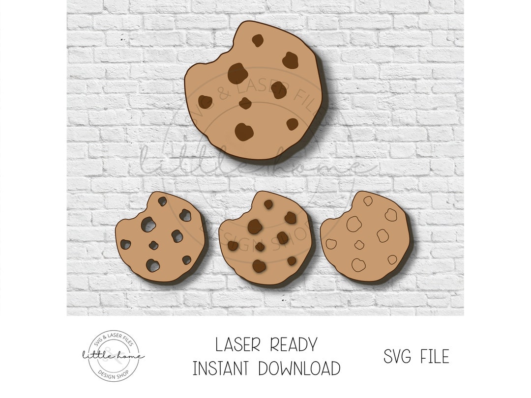 Cookie Laser Cut File, Chocolate Chip Cookie Svg, Cookie Glowforge File ...