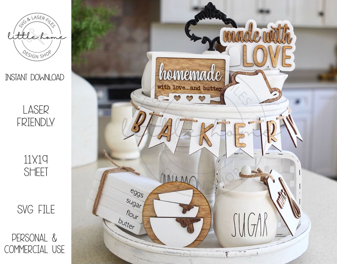 Baking Tiered Tray Svg Made With Love Svg Mixing Bowls Svg - Etsy