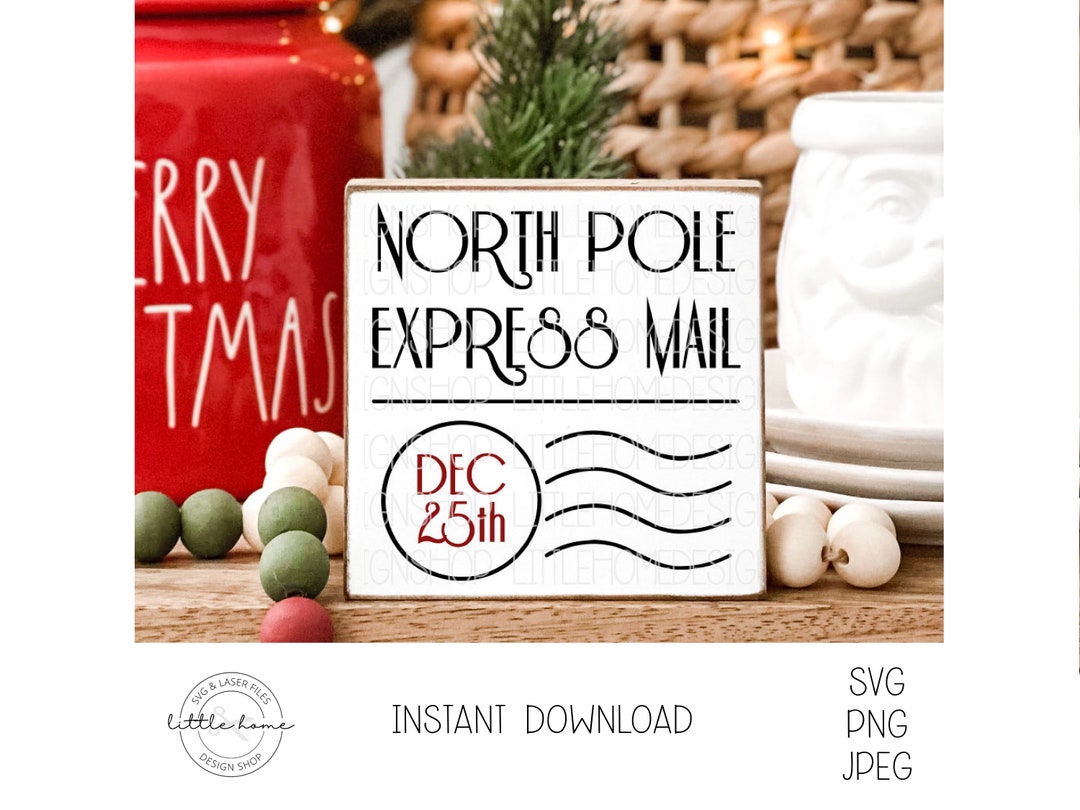 Santa Mail Svg, North Pole Express Mail Svg, Santa Stamp Svg, Santa ...