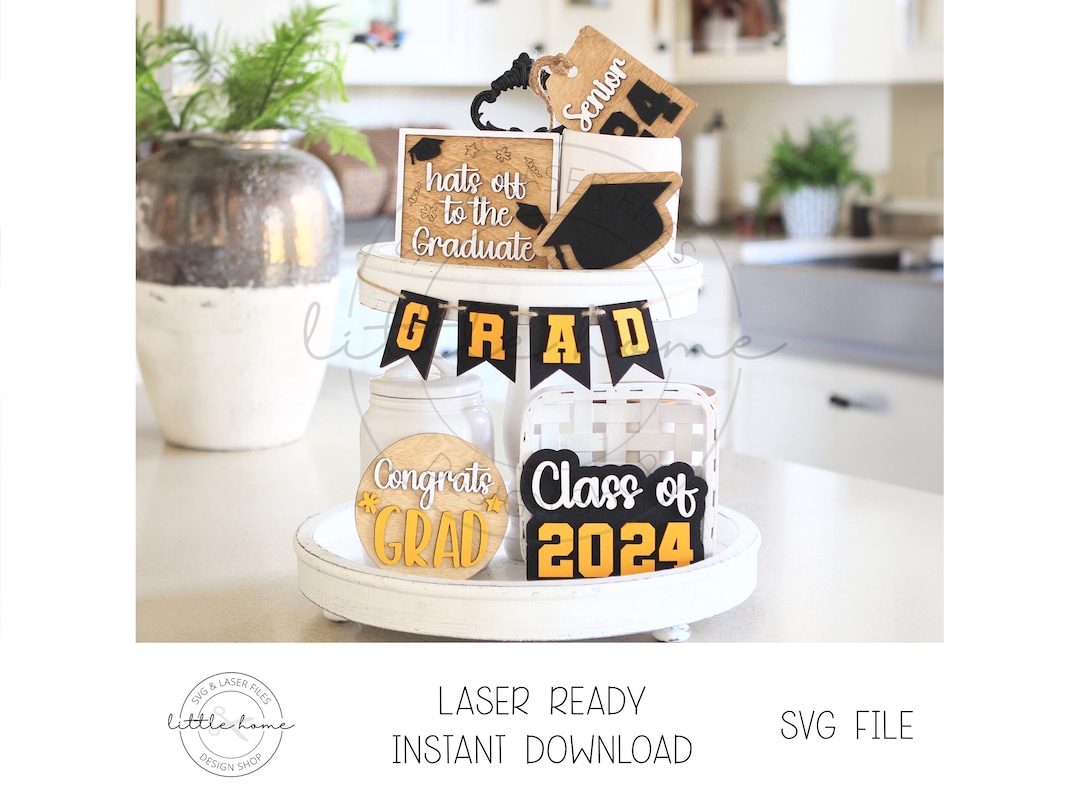 Graduation Tiered Tray Svg, Senior Tiered Tray Svg, Seniors 2024 ...