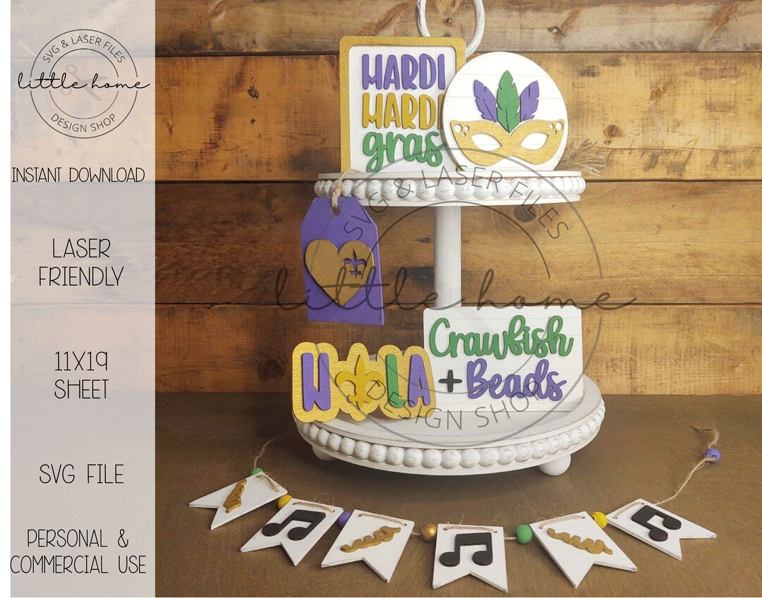 Mardi Gras Tiered Tray Svg, Mardi Gras Laser File, Mardi Gras Glowforge ...