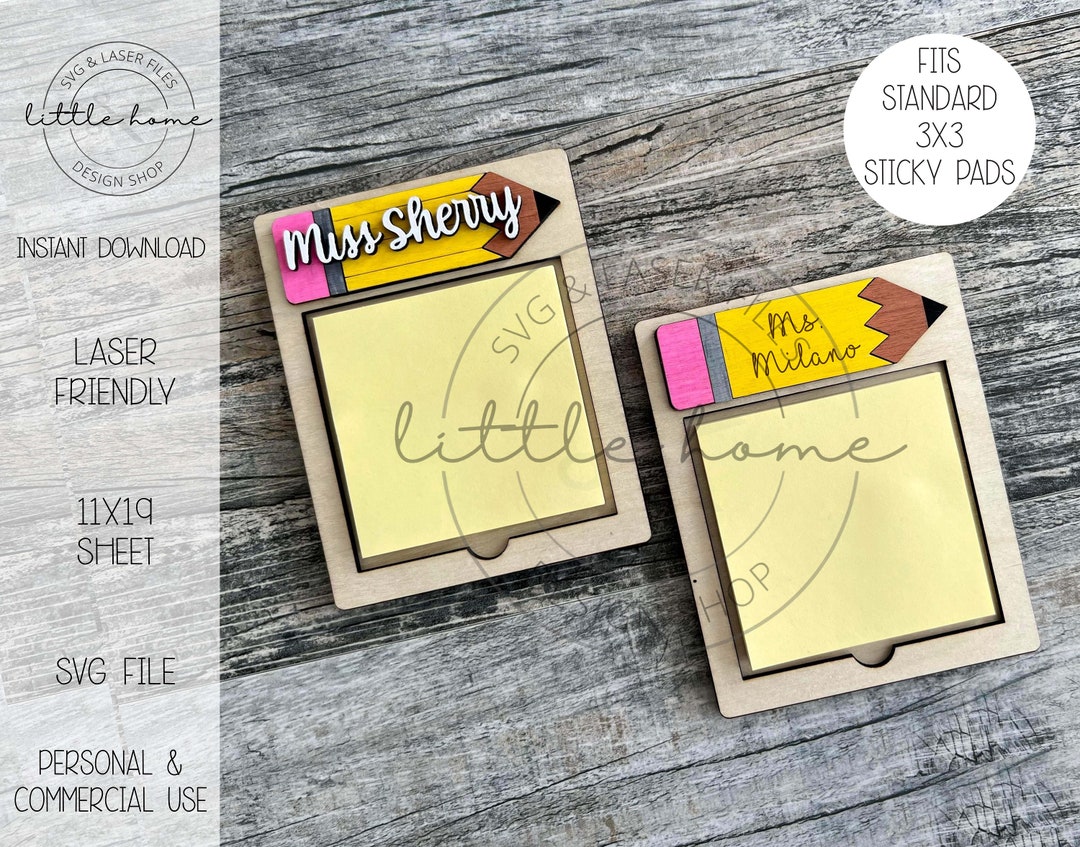 Teacher Sticky Note Holder Svg Custom Sticky Note Teacher - Etsy