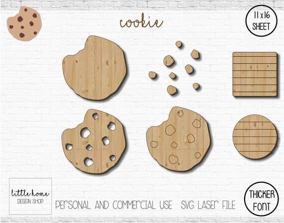 Cookie Laser Cut File Chocolate Chip Cookie Svg Cookie | Etsy