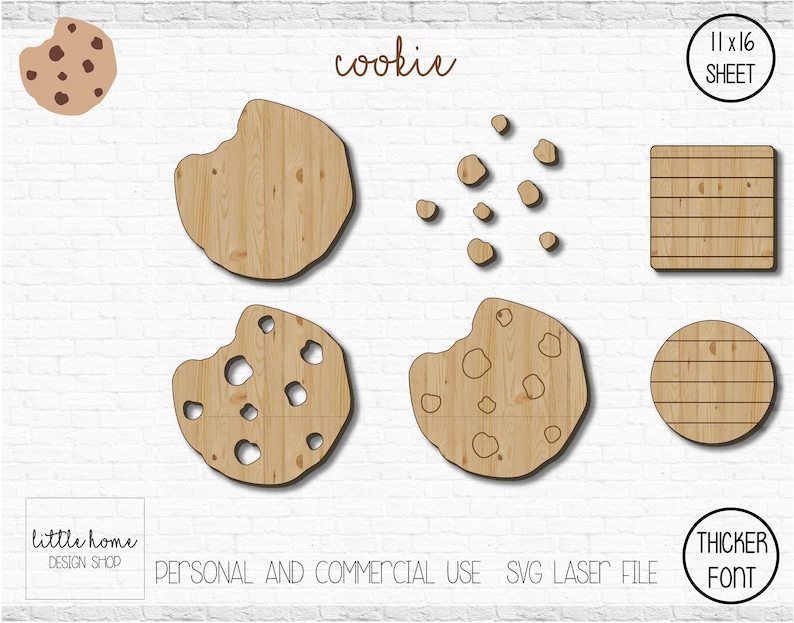 Cookie Laser Cut File Chocolate Chip Cookie Svg Cookie | Etsy