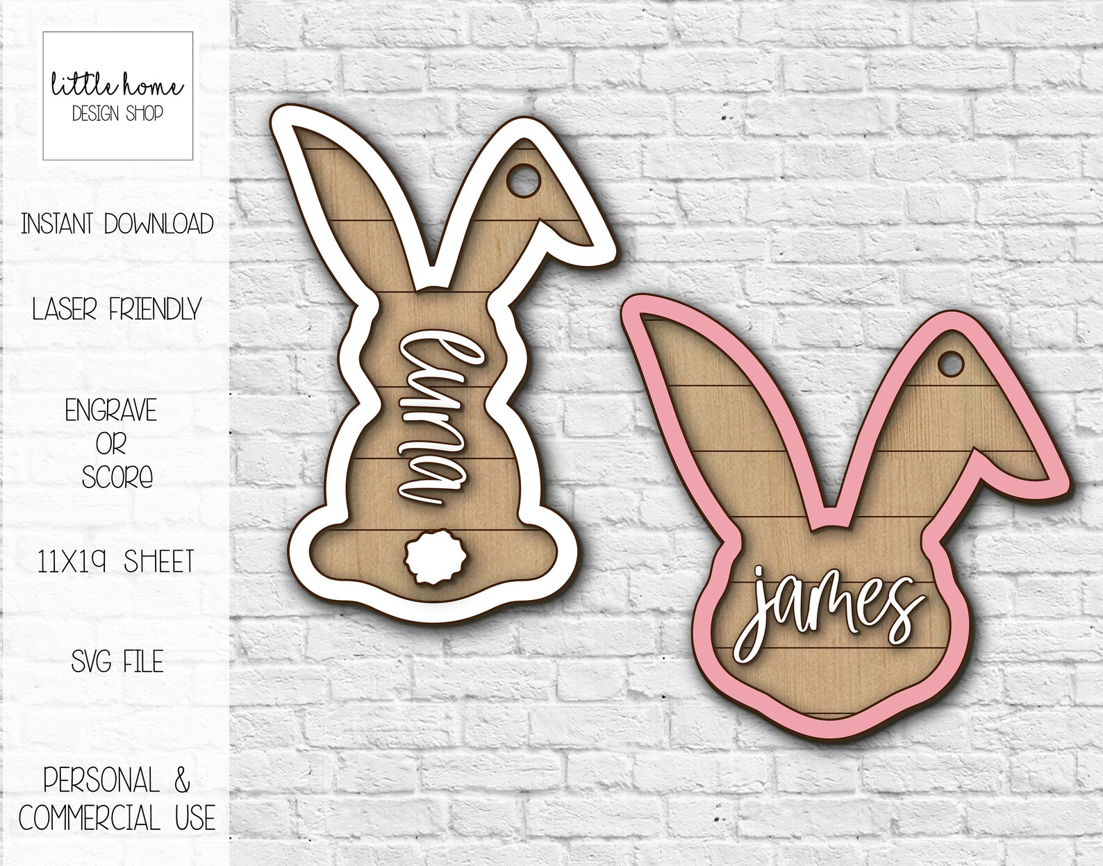 Bunny Name Tag Svg Personalized Easter Basket Tag Svg Custom - Etsy
