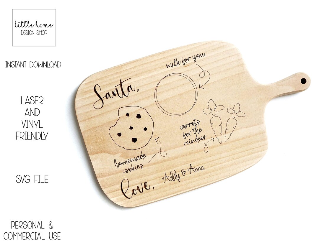 Personalized Santa Plate Svg Santa Board Svg Cookies for - Etsy