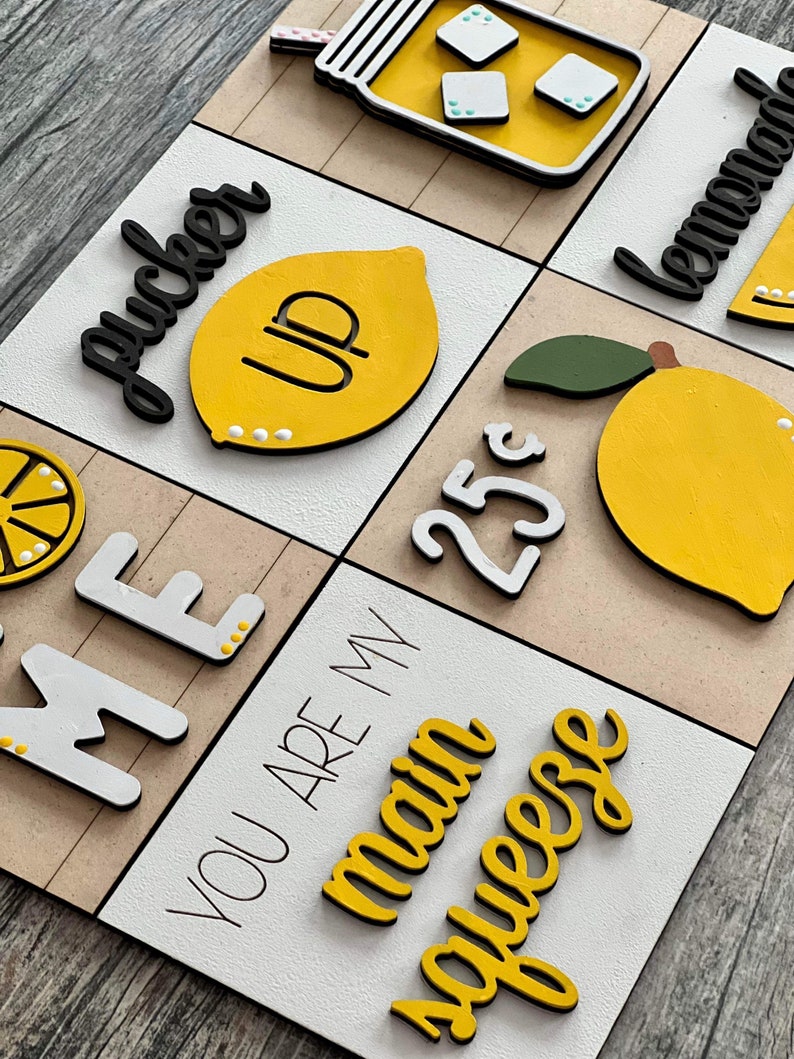 Lemon Interchangeable Leaning Sign Svg Summer Ladder Inserts - Etsy