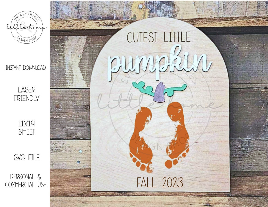 Cutest Little Pumpkin Footprint Svg Footprint Craft for - Etsy