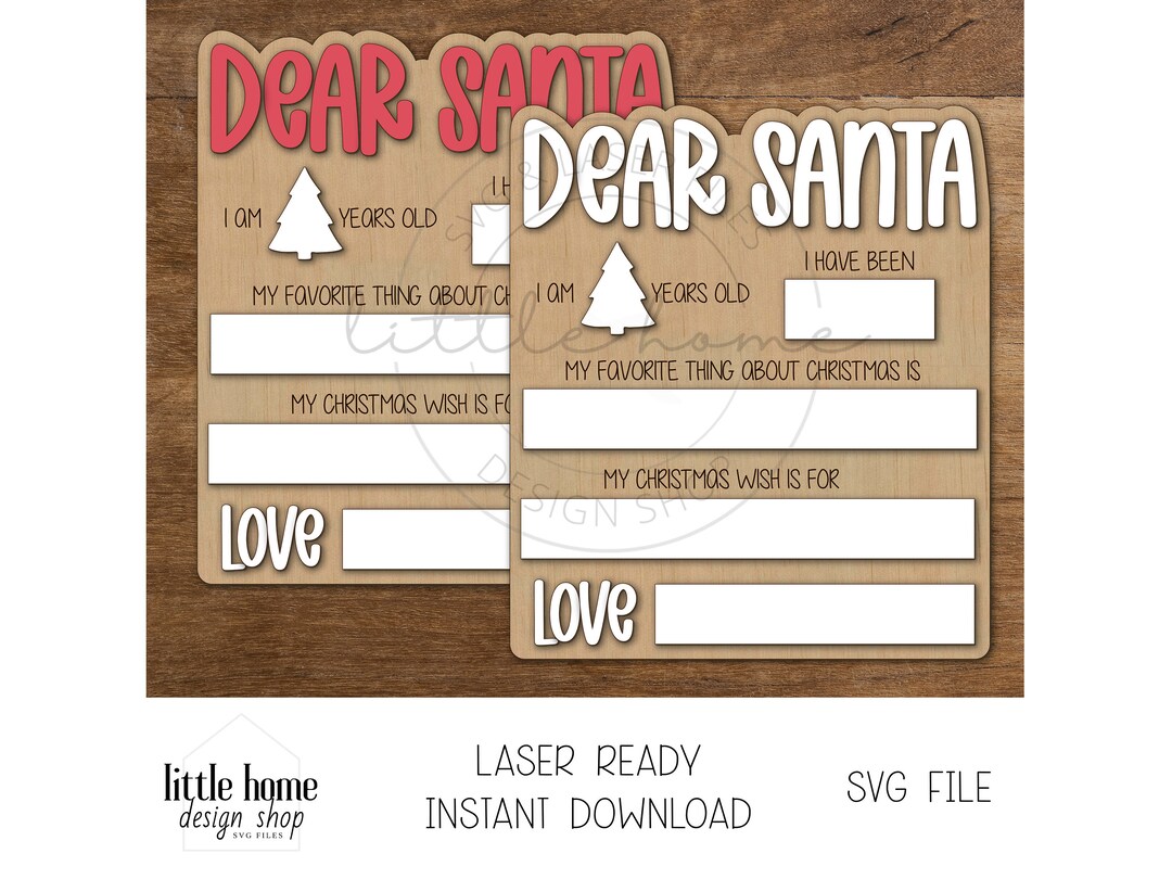 Dear Santa Sign Svg, Reusable Santa Letter Sign Svg, Dry Erase ...