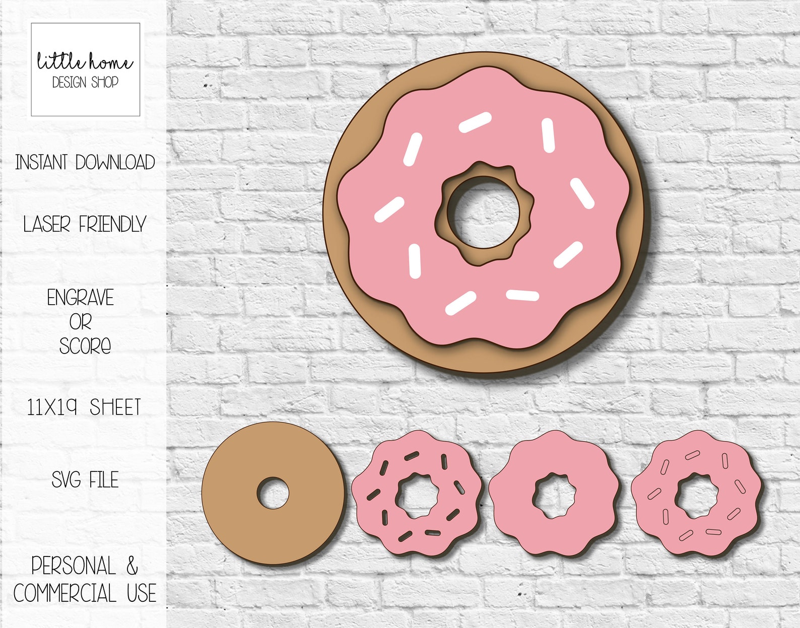 Donut Laser Cut File Donut Svg Cute Donut Svg Donut Laser - Etsy