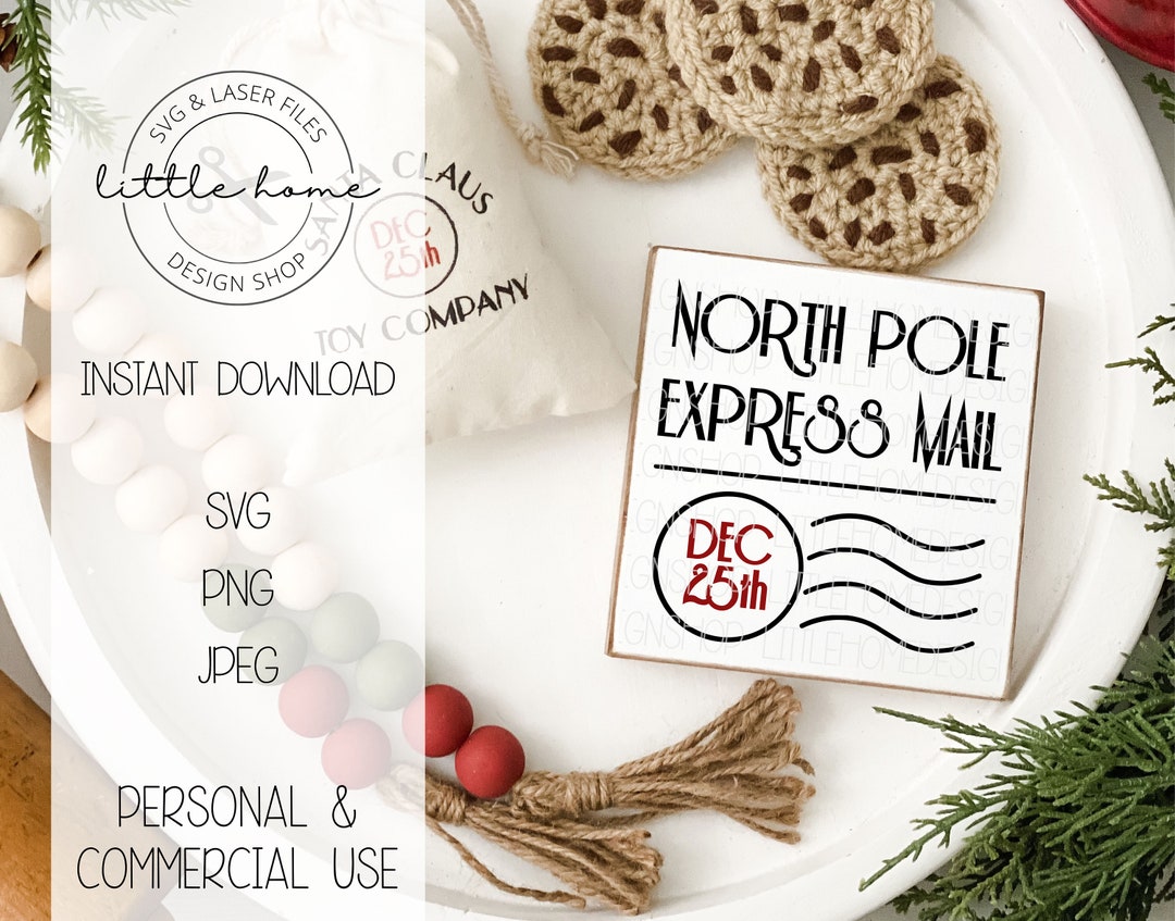 Santa Mail Svg, North Pole Express Mail Svg, Santa Stamp Svg, Santa ...