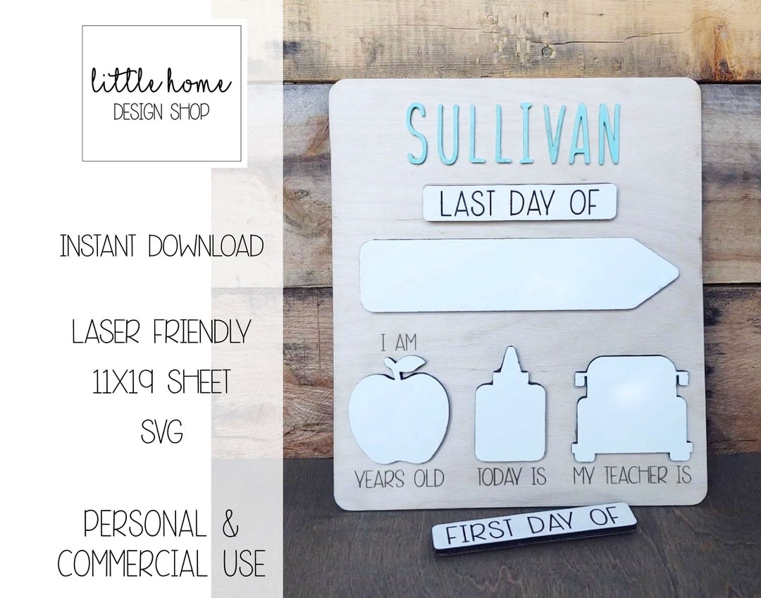 First Day of School Sign Svg, Personalized Back to School Sign Svg ...