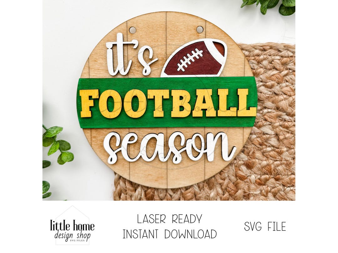 Football Season Door Hanger Svg, Football Door Hanger Laser File ...