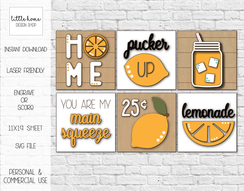 Lemon Interchangeable Leaning Sign Svg Summer Ladder Inserts - Etsy