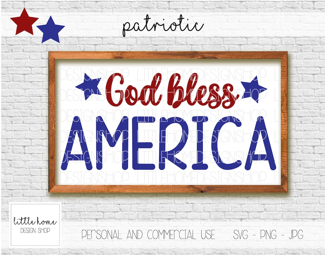 God Bless America Svg Americana Svg File Patriotic Laser Svg - Etsy