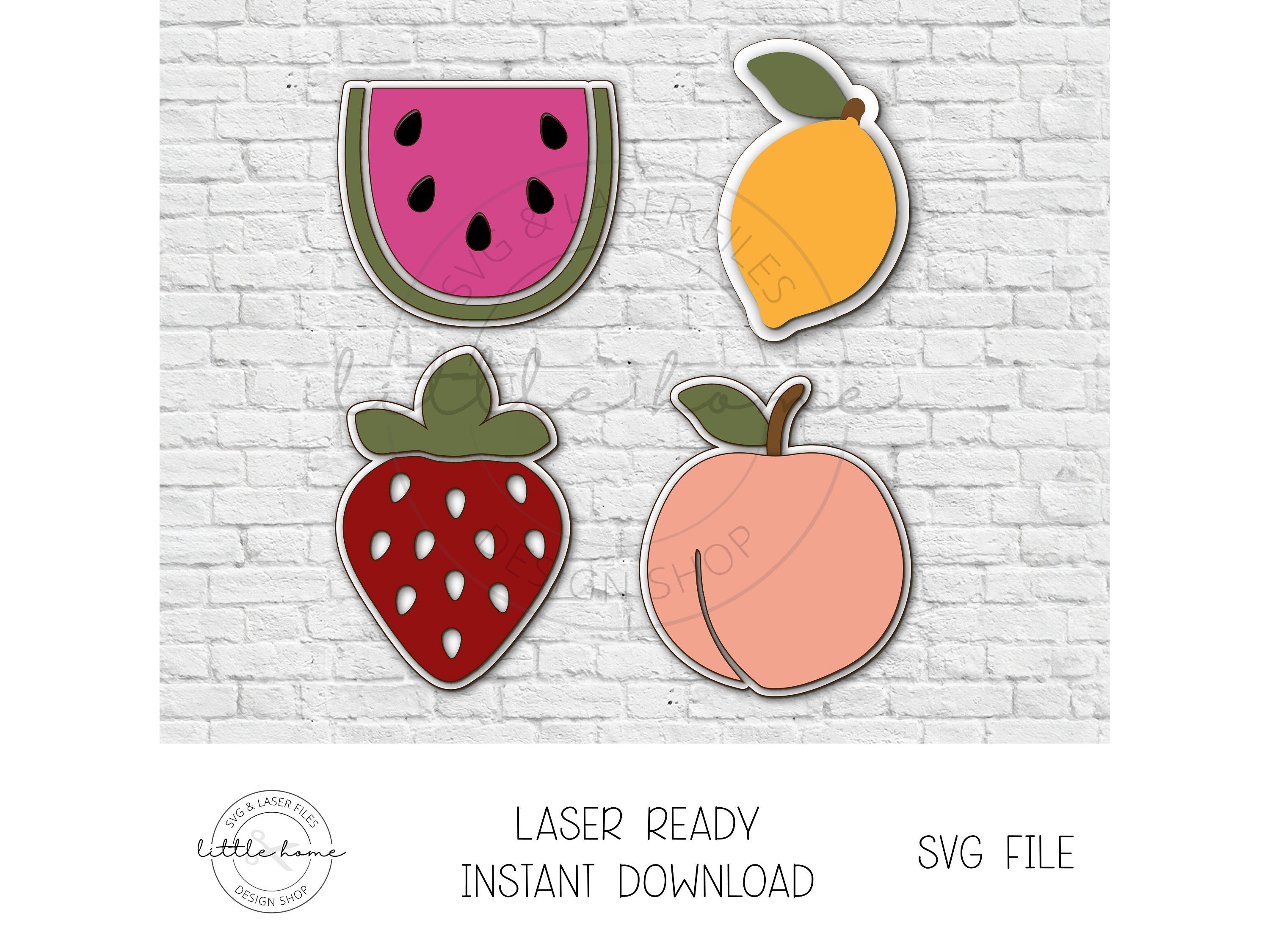 Fruit Laser Cut File, Strawberry Laser File, Watermelon Laser File ...