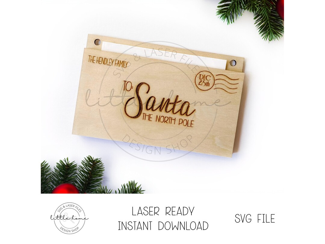 Letter to Santa Envelope Ornament Laser File, Kid Christmas Ornament ...