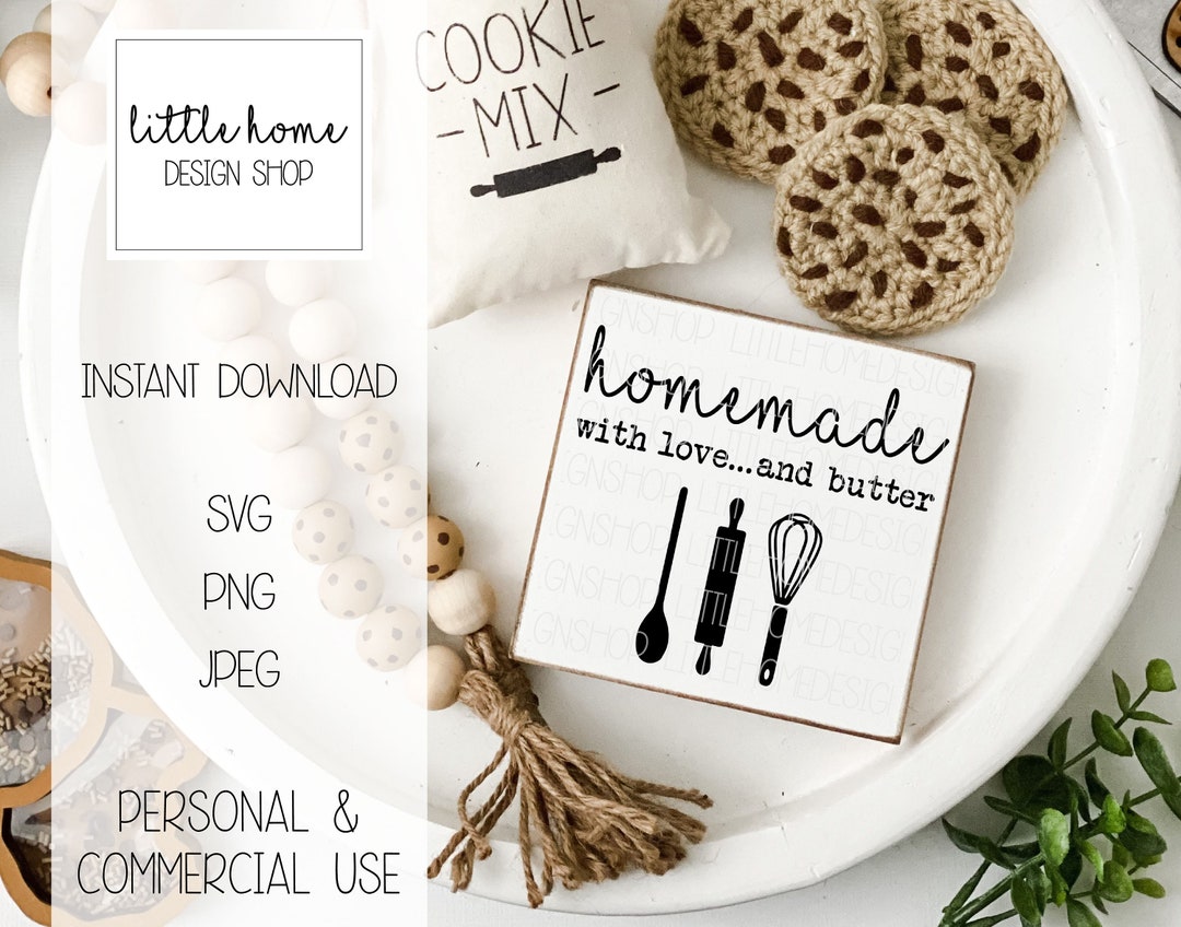 Homemade With Love Sign Svg Made With Love Svg Baking Cricut - Etsy